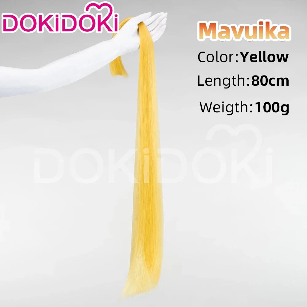 Мavuika парик Game DokiDoki Pyro Archon женский 110 см Желтый, Yellow Wefts