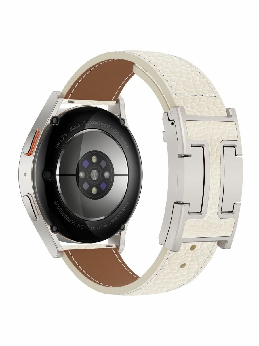Кожаный ремешок для 20мм Samsung Galaxy Watch 4 5 6 7, с Н-образной магнитной пряжкой, фитнес браслет , повседневный модный спортивный стил, Hermes 20 мм магнитная застежка спортивный ремешок повседневный стиль