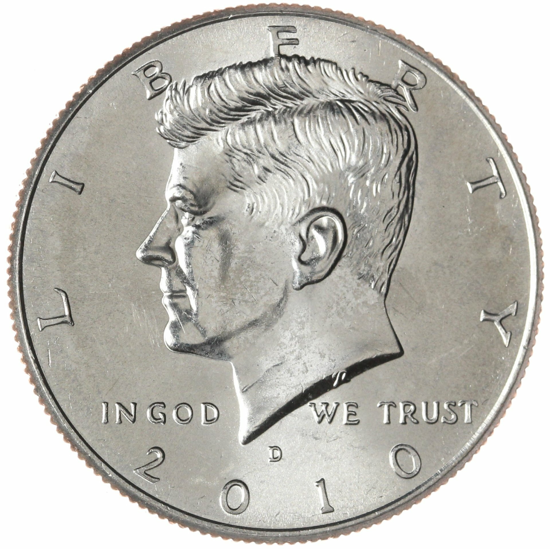 США 50 центов 1/2 доллара, half dollar 2010 D Kennedy Half Dollar знак монетного двора: "D" - Денвер, Медь, в сохранности UNC