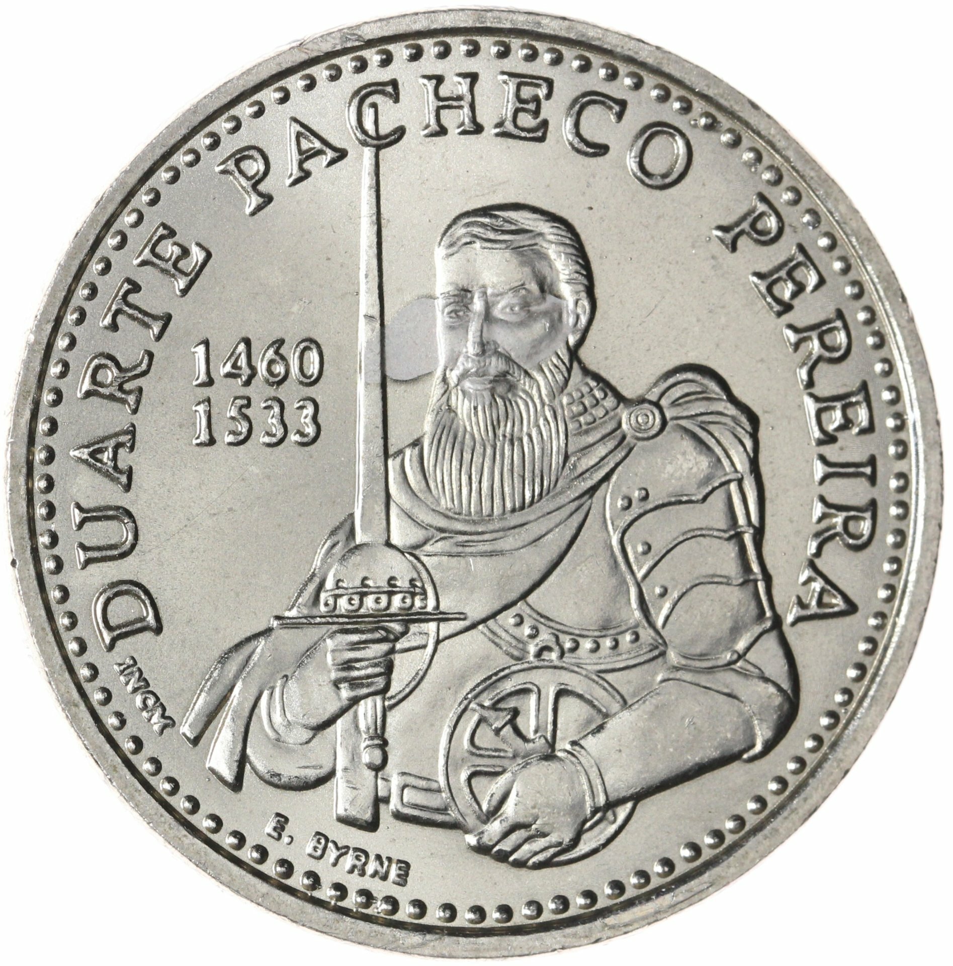 Португалия 200 эскудо escudos 1999 Дуарте Пачеко Перейра, Мельхиор медь-никель, в сохранности AU-UNC