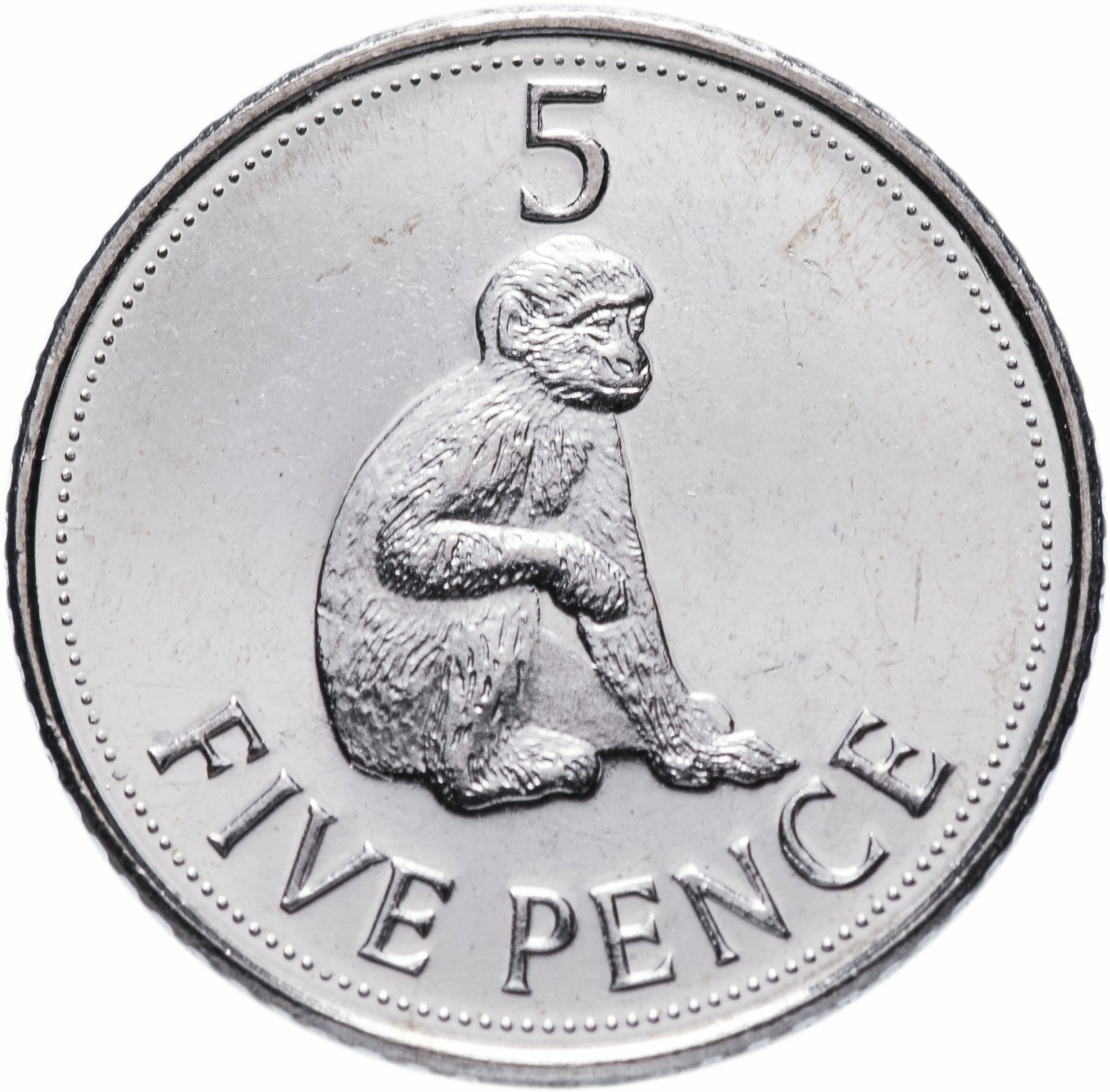 Гибралтар 5 пенсов pence 2010-2011, Мельхиор медь-никель, в сохранности UNC