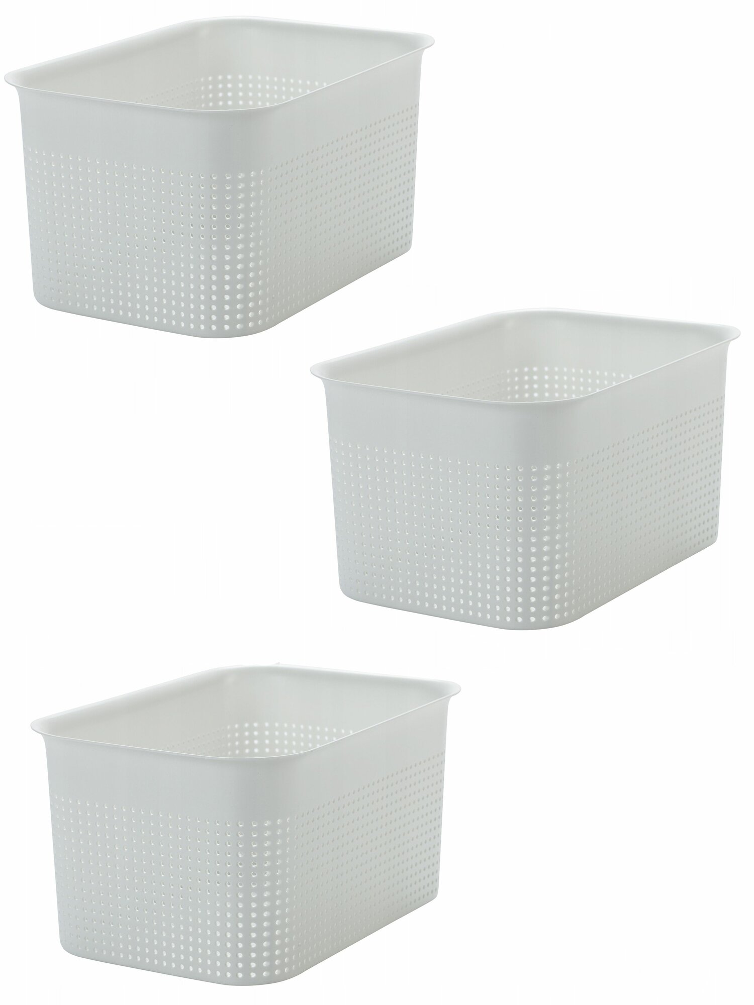 Набор корзин для хранения вещей, мелочей и аксессуаров, пластик, для спальни, гостинной Rotho Brisen S 4,5 л, 3 шт.