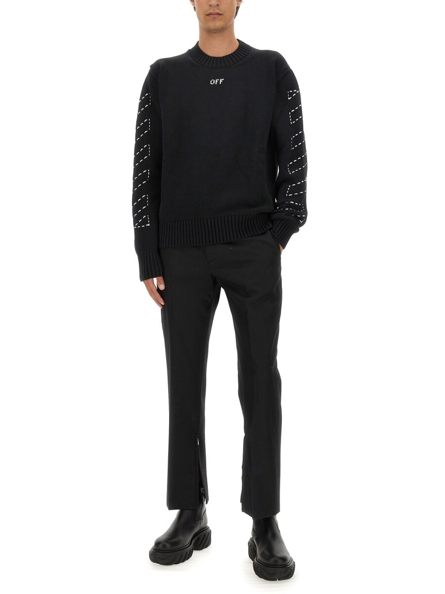 Брюки классические Off-White, размер 48, черный — фото 1