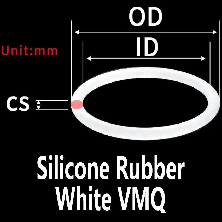 Уплотнительное кольцо из силиконовой резины VMQ, диаметр 2/2.5/2.8 мм, внешний диаметр 5-140 мм, толщина уплотнения, прокладка, шайба, экологичное, эластичное