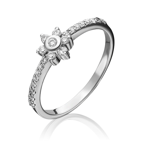 Кольцо, белое золото, 585 проба, бриллиант