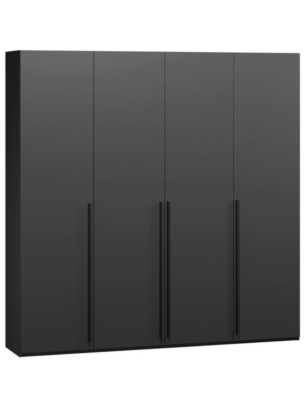 Шкаф распашной Лорена Пакс-4 Черный для одежды четырехдверный 210*240*40