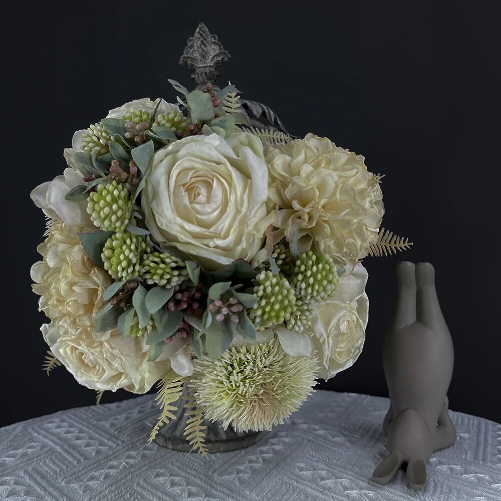 SunMade винтажный букет роз из шелка синего цвета Eternity Champagne