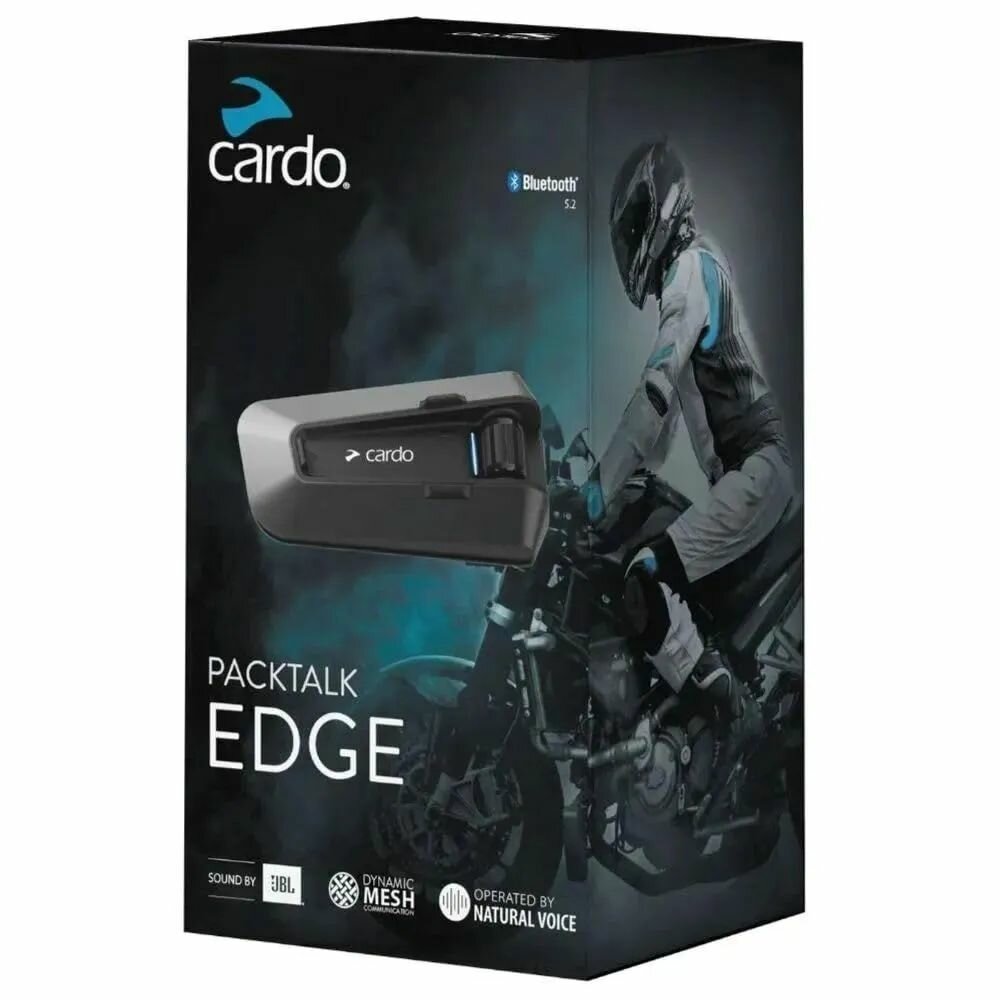 Мотогарнитура Cardo Packtalk Edge, FM-радио, радиус до 1600 м