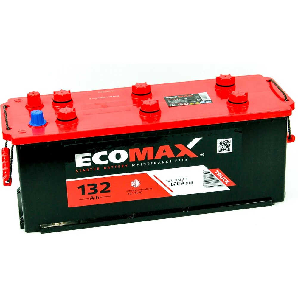 Аккумулятор EcoMax 6СТ-132.3, гибридный, обслуживаемый, 132 А/ч