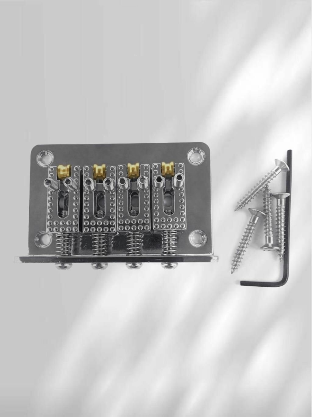 Гитарный роликовый бридж Hardtail, Серебро