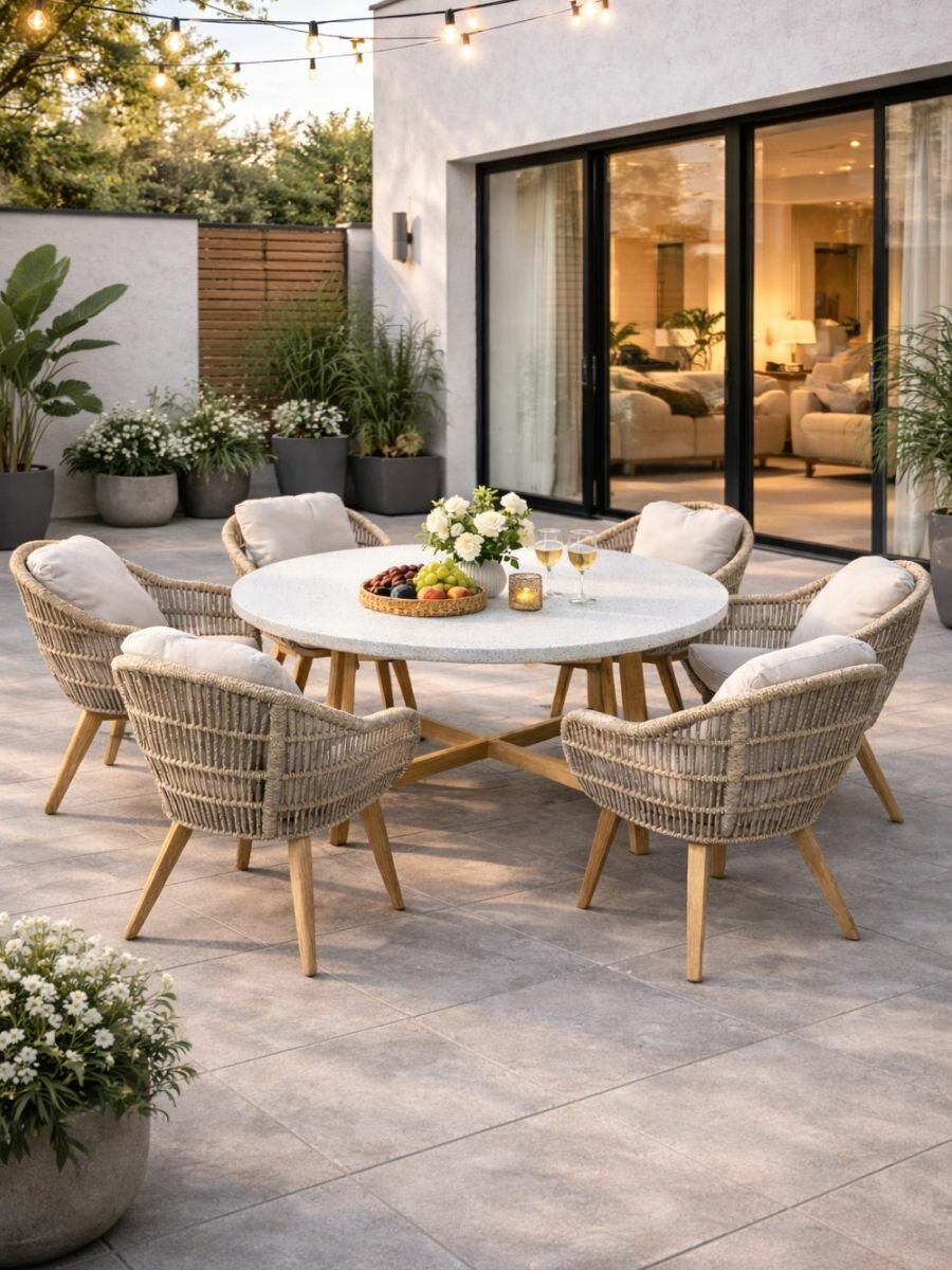 Набор садовой мебели Royal Family ELEONORA, обеденный комплект на 6 персон из акации