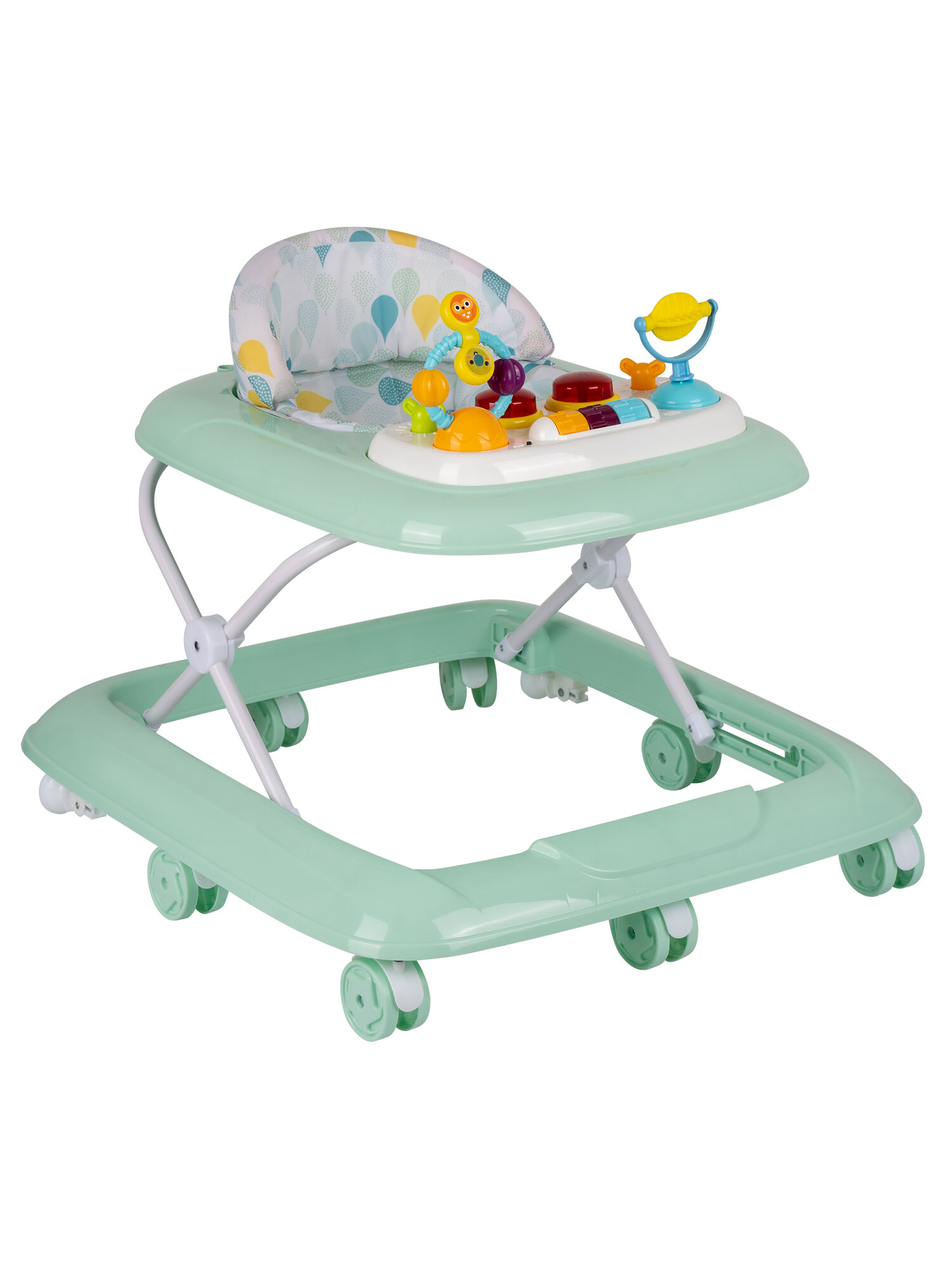 Ходунки детские Indigo Tiny с 6 месяцев, игровая музыкальная панель, световые эффекты, зеленый