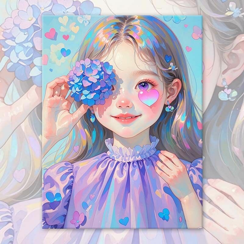 Горячая распродажаЦифровая масляная живопись для девочек-цветочниц, DIY раскраска, ручная роспись, акриловая масляная краска, снятие стресса, исцеляющая живопись