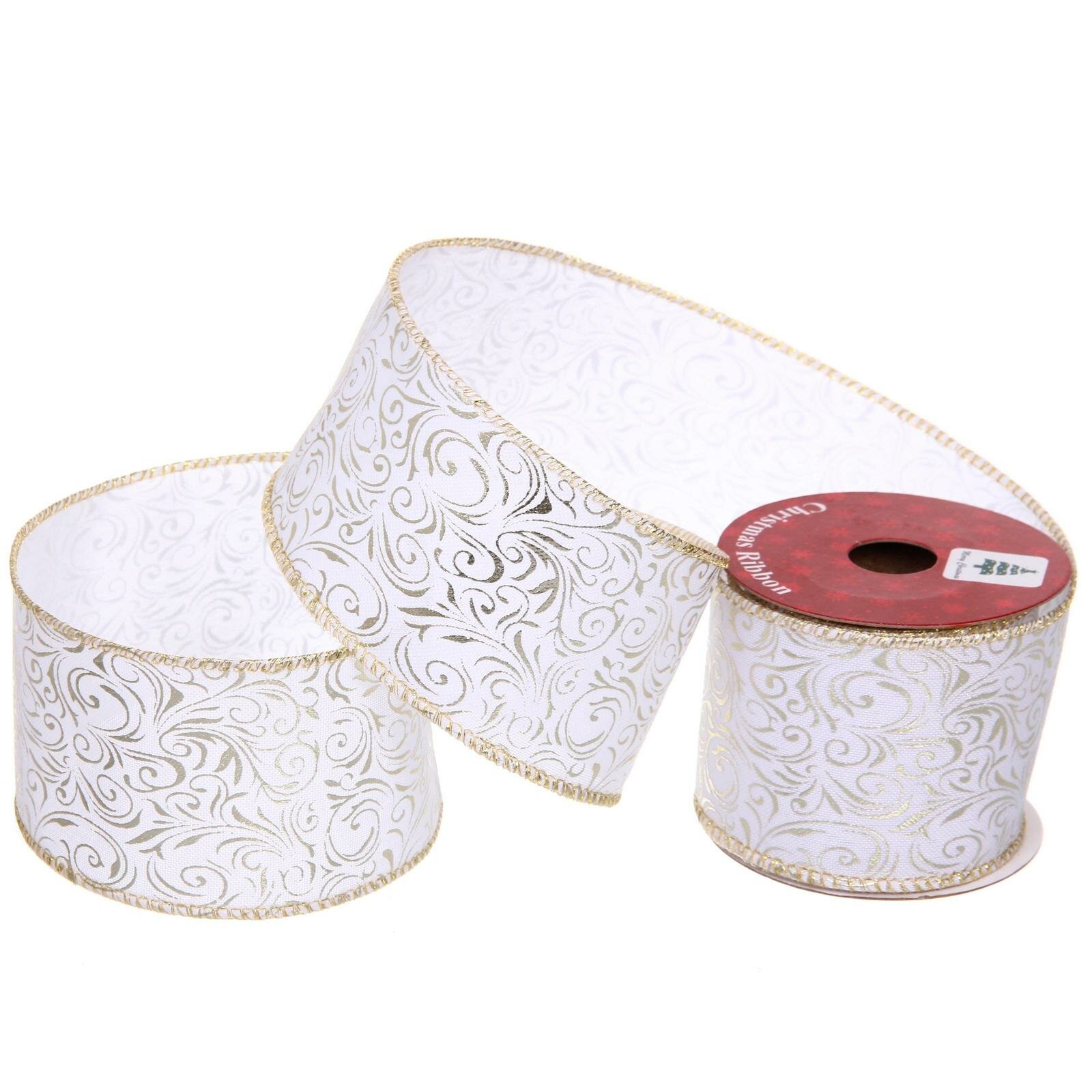 Лента декоративная КНР Торжество, 6.3 см, 2.7 м, шампань