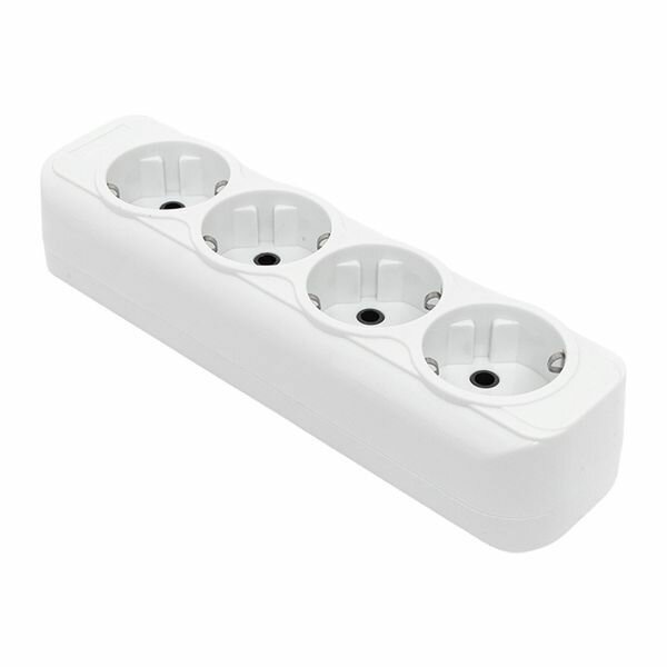 Колодка для удлинителя EKF 4-м с заземлением, 16 А Эксперт, 3.5 кВт