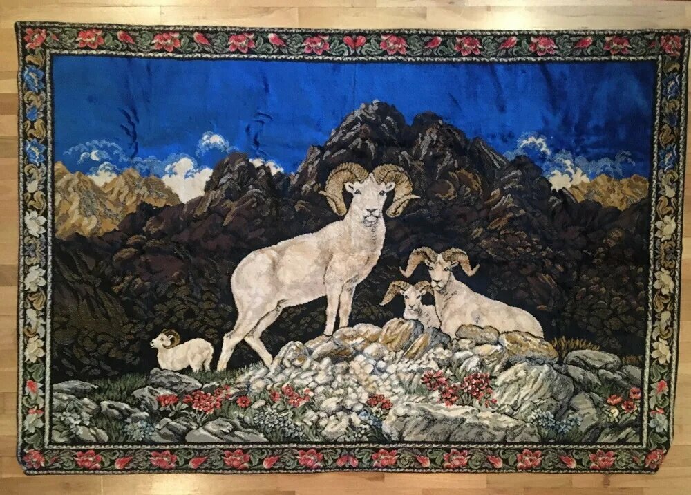BeLOC Гобелен "Винтажный баран с длинными рогами", 75х100 см, 11x11