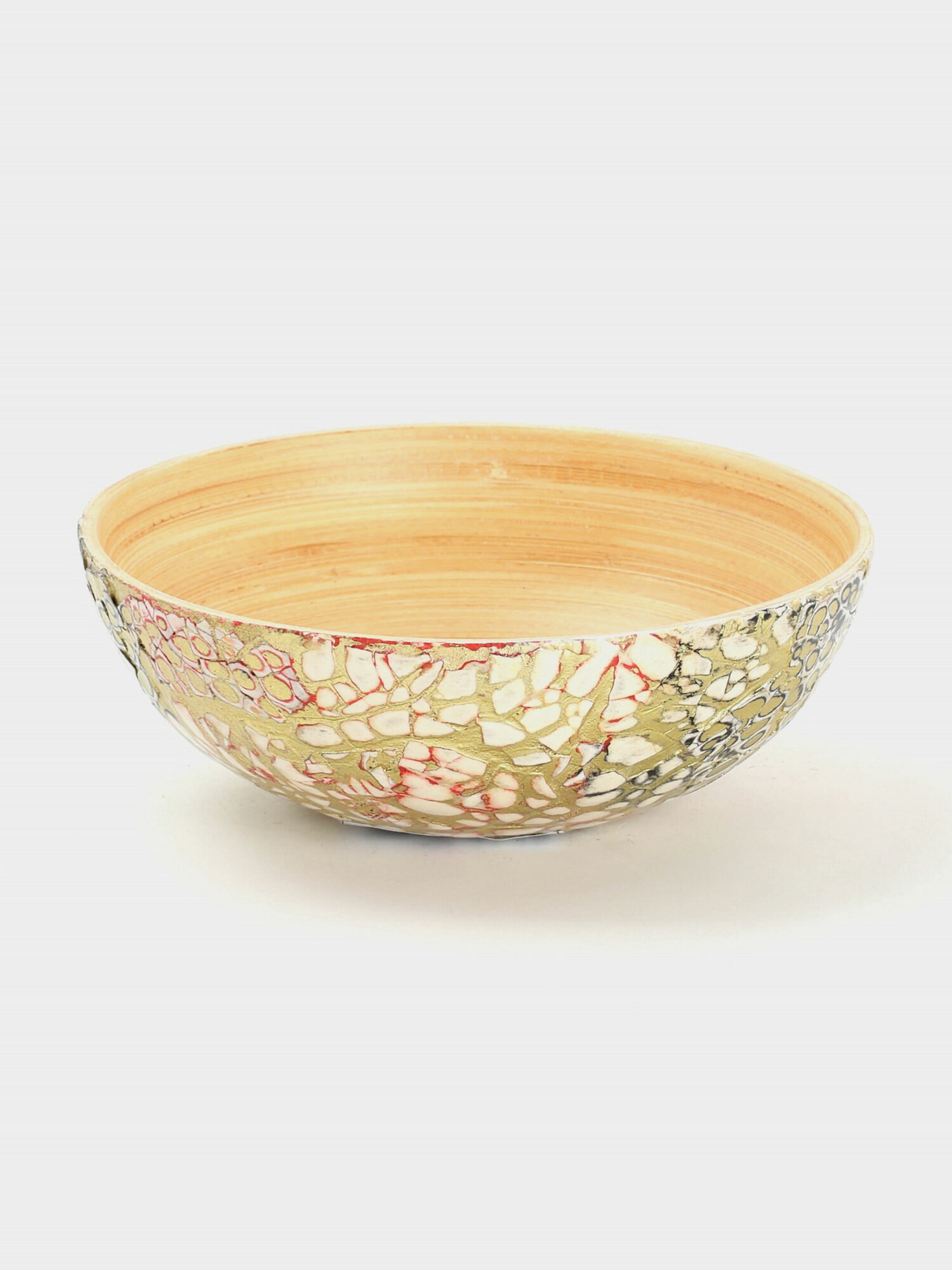 Миска, 15x15x6 см, бамбук, тематика: узоры, текстура: гладкая