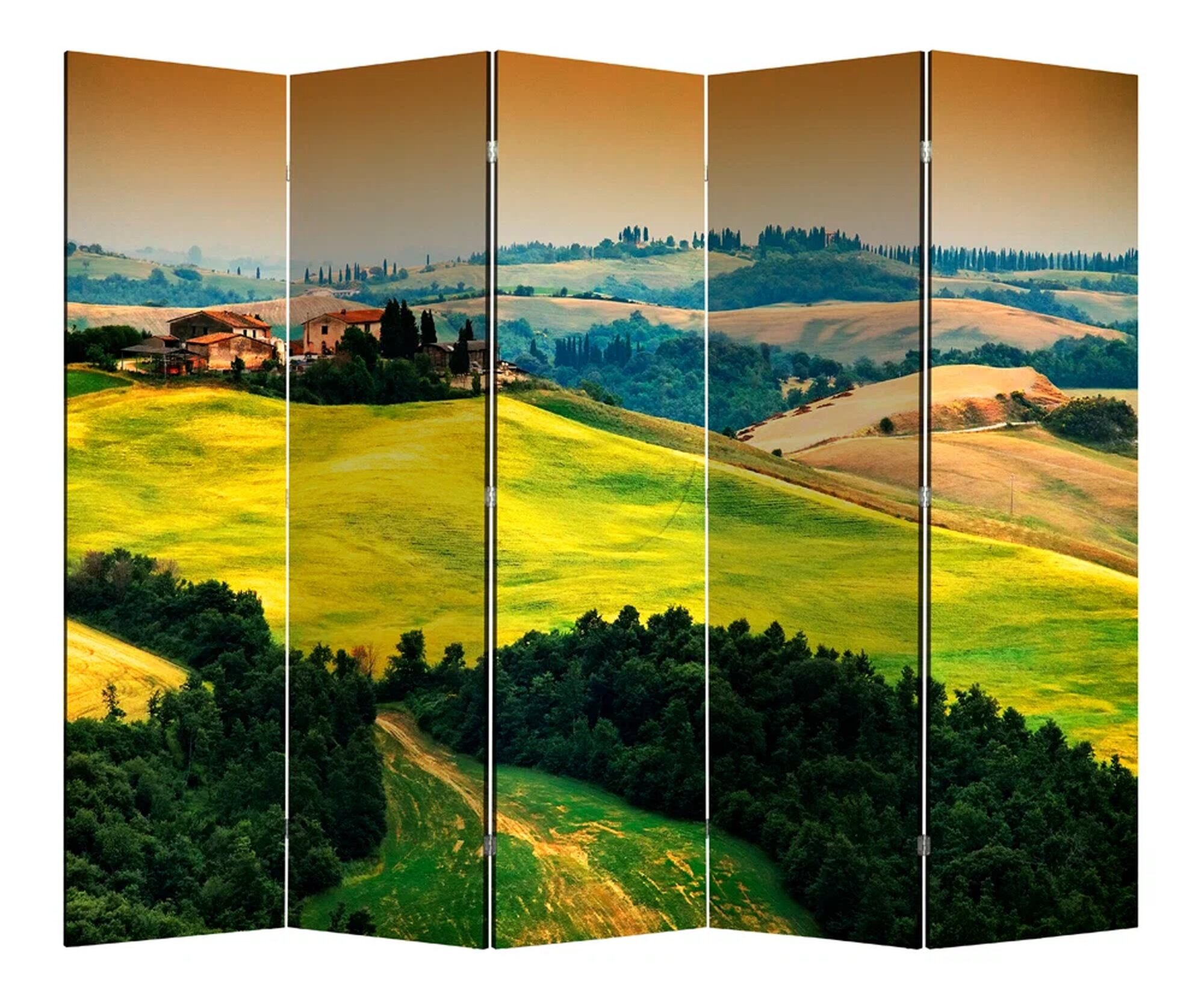 ПВХ ширма перегородка для зонирования Тоскана 2 - 5, размер 177х235/47 см