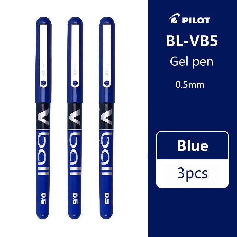 PILOT BL-VB5 Гелевые ручки, синий, 0.5 мм, 3 шт.