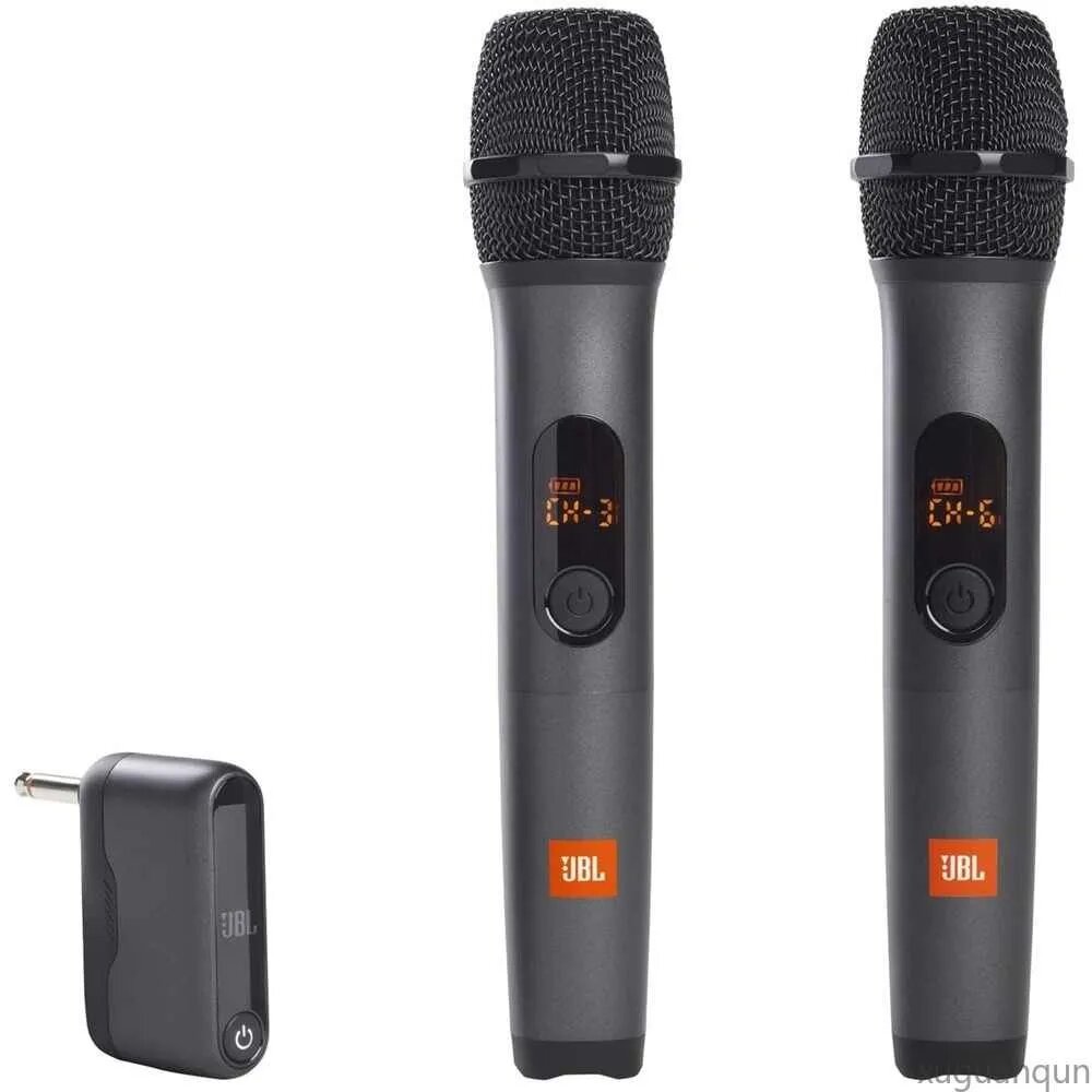 Микрофон для живого вокала Комплект беспроводных микрофонов JBL (2 шт) для караоке и живого вокала, JBL Wireless Microphone Set, черный матовый