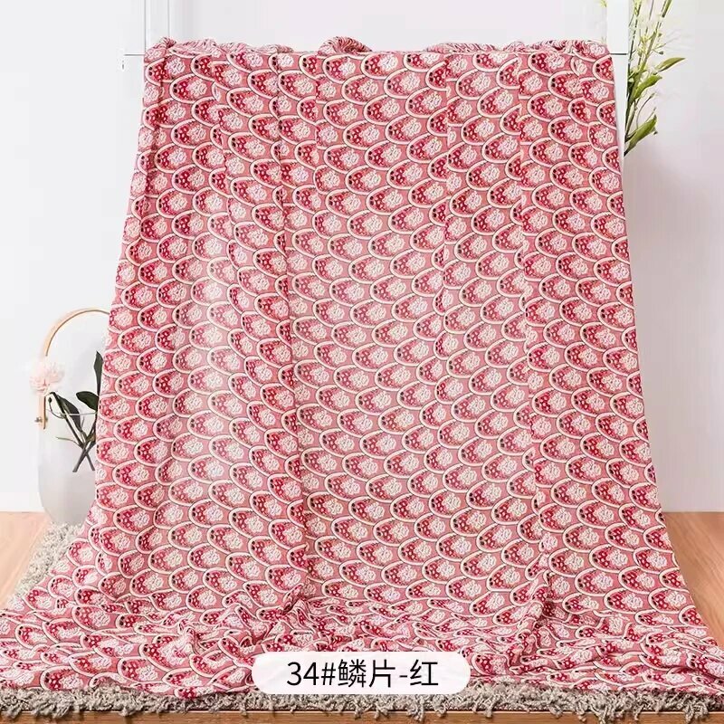 Шифон с цветочным принтом Xintianji TJ3305 Розовый, 34