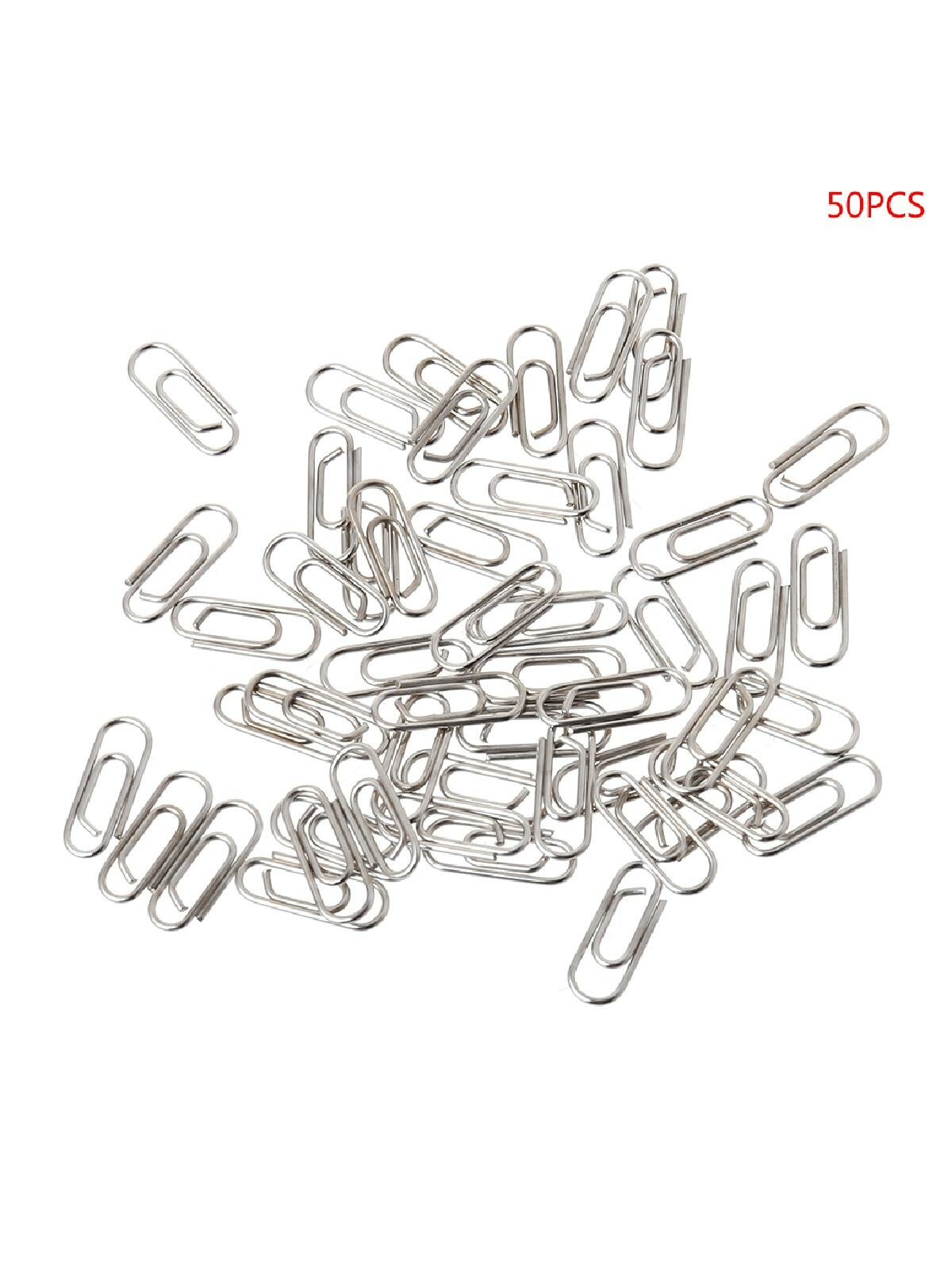 50шт Маленькие Мини Металлические Скрепки Для Бумаг Закладки Фотографии Скрепка Для Писем School Su