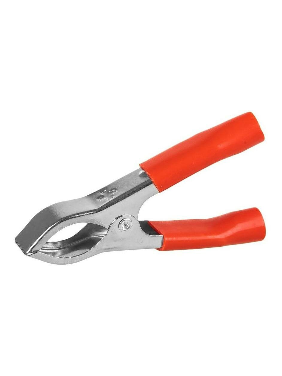 Клемма-зажим крокодил 75 мм, 10 штук, красная изолированная ручка ARNEZI A0101002