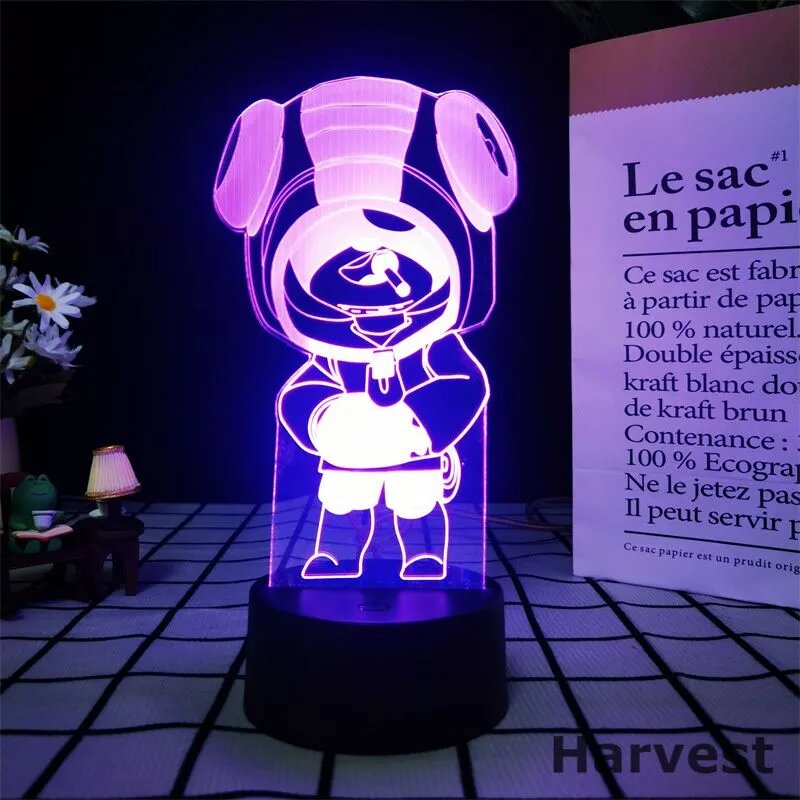 Brawl Stars 16-цветной ночник с дистанционным управлением,1,1,3, зеленый