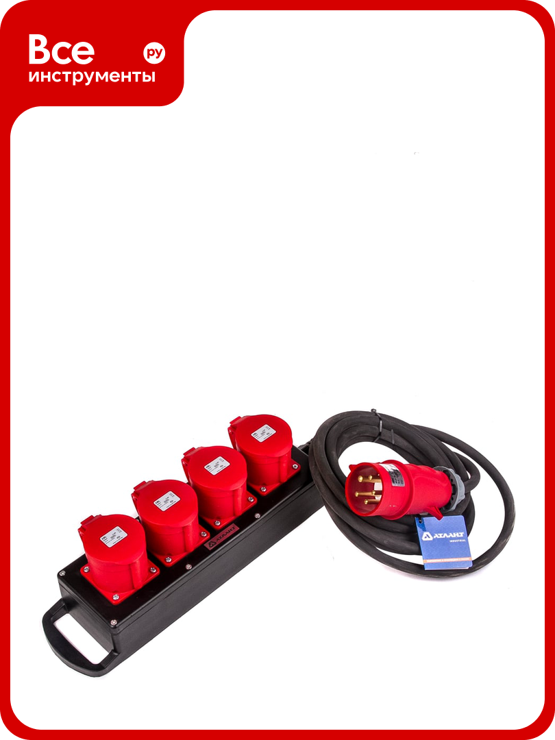 Промышленный удлинитель на колодке Атлант КГ 5x4 5м (4x380В 32А CEE 5P) ТЕН303-162