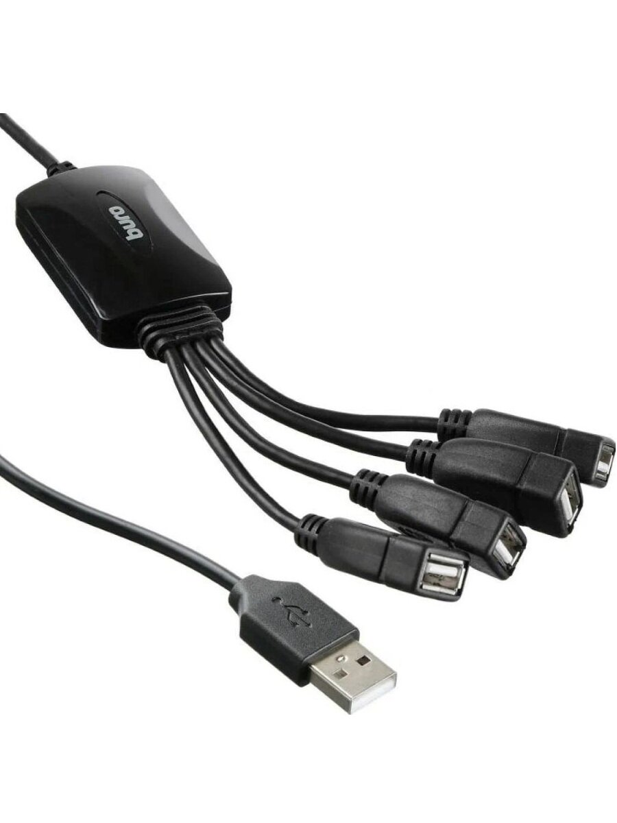 Разветвитель Buro BU-HUB4-0.3-U2.0-Splitter, питание по шине, 4 порта