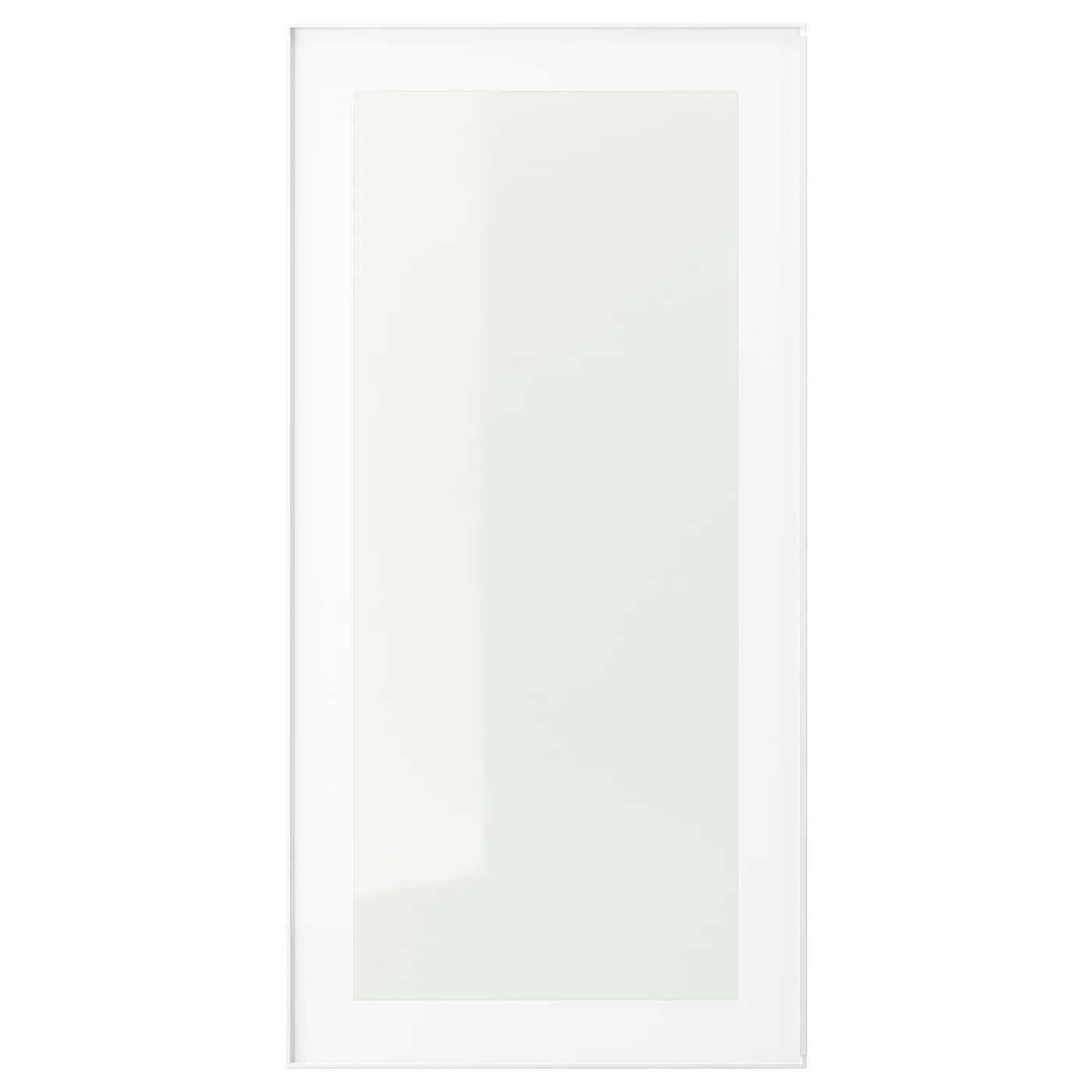 Дверь из стекла HEJSTA, белый/прозрачный стекло, 40x80 см