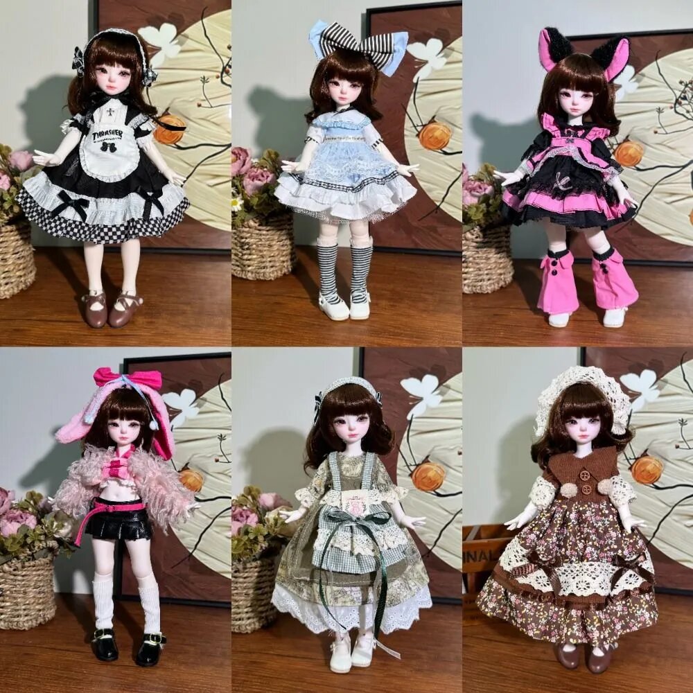 30 см кукольная одежда для кукол BJD 1/6, Комплект одежды с платьем, топом и шляпой — фото 1