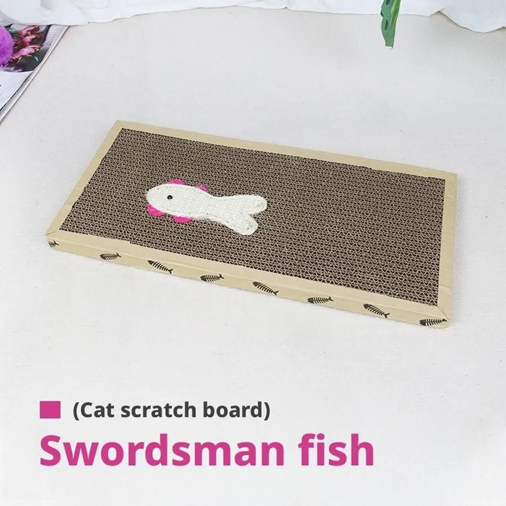 Когтеточка для кошек картонная напольная 43х21 лежанка; крафт