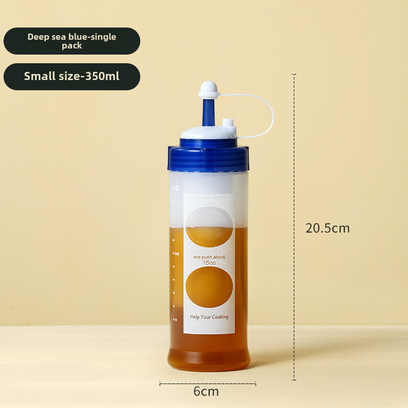 Бутылка для варенья объемом 350 мл, маленького размера, цвета глубокого морского синего, из пищевого пластика, усиленная, пыленепроницаемая, с крышкой, для томатного соуса, салатного соуса, с заостренным носиком, для кухни