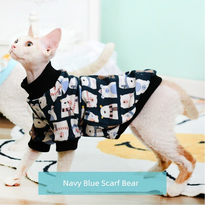 Футболка с изображением домашних животных MOMO, одежда для безволос, одежда для кошек с изображением сфинкса, дьяона,