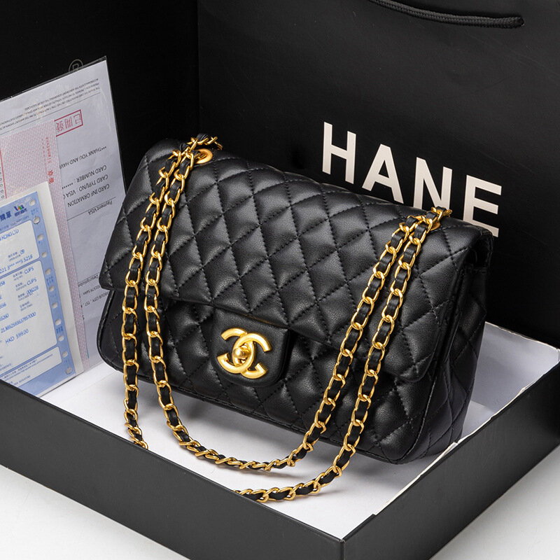 Сумка из натуральной кожи Chanel для женщин 2025 года, новая сумка под мышку, стеганая цепочка, модная универсальная сумка через плечо