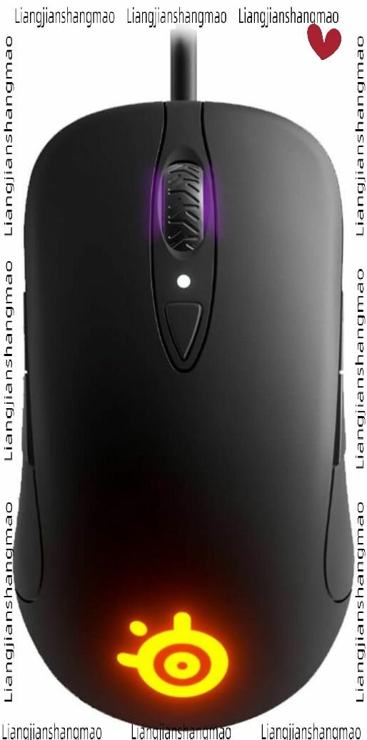 Мышь проводная, черный, белый