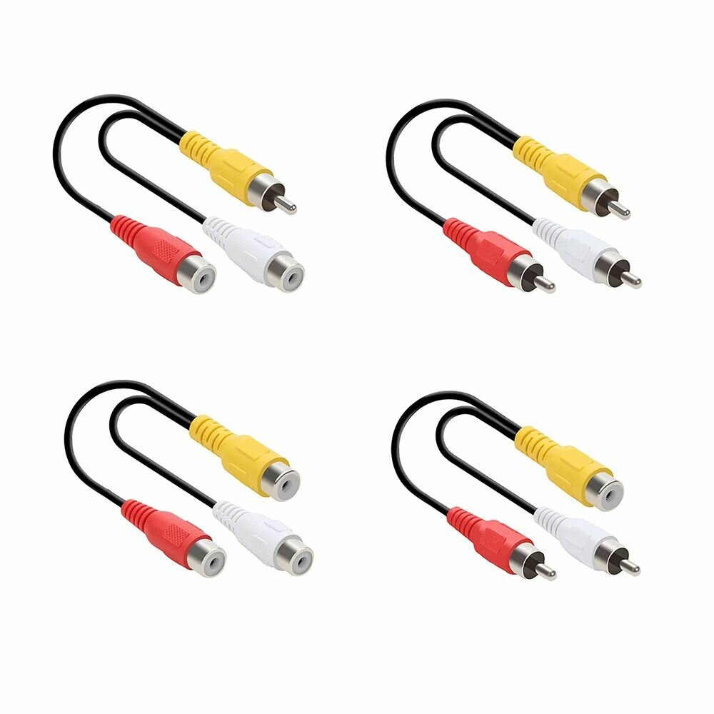 Стереофонический Y-образный аудиокабель с двумя штекерами RCA на два штекера RCA. Аудиокабель для сабвуфера с двумя штекерами RCA на один штекер RCA, позолоченный.