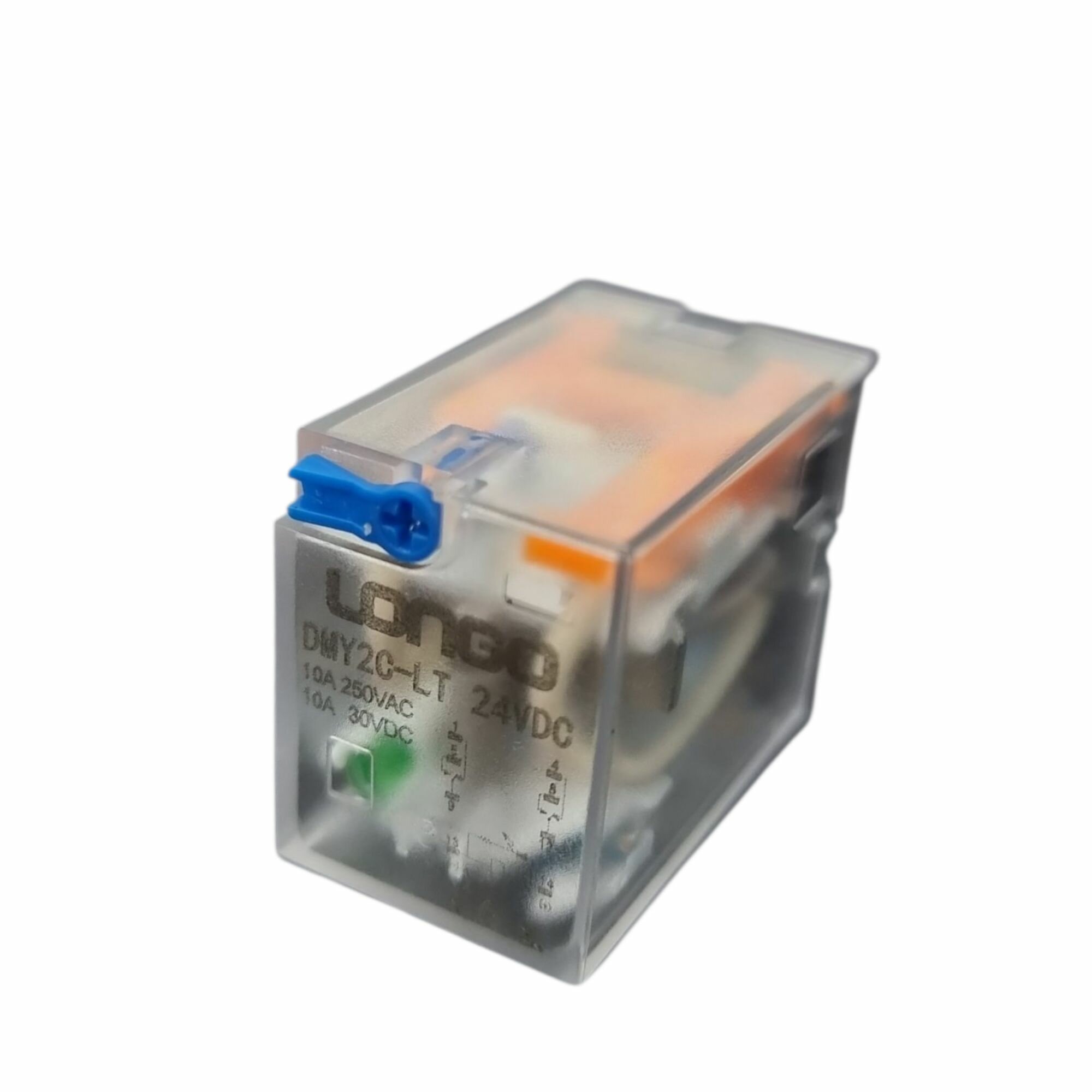 Реле 24V DC-пост. 8pins со светодиодом и блокируемой тест кнопкой DMY2C-LT LONGO (шт)