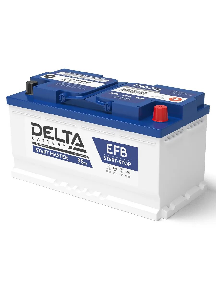 Аккумулятор DELTA EFB 95 12V 95Ач 900А 353x175x190 обр. пол.