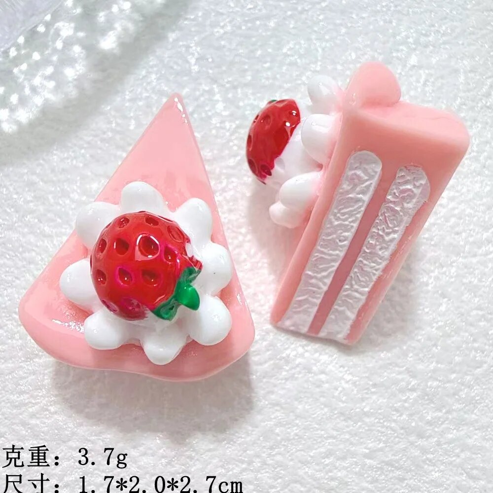 Миниатюрный кремowy торт из смолы, подвеска Розовый, 10pcs, S0299-07