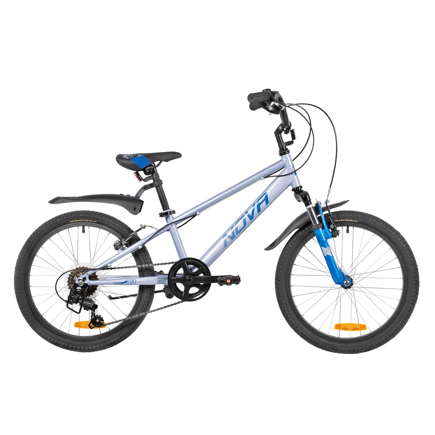 Детский велосипед Novatrack Pointer 20 (2026), цвет Серый, на рост 110-130 см