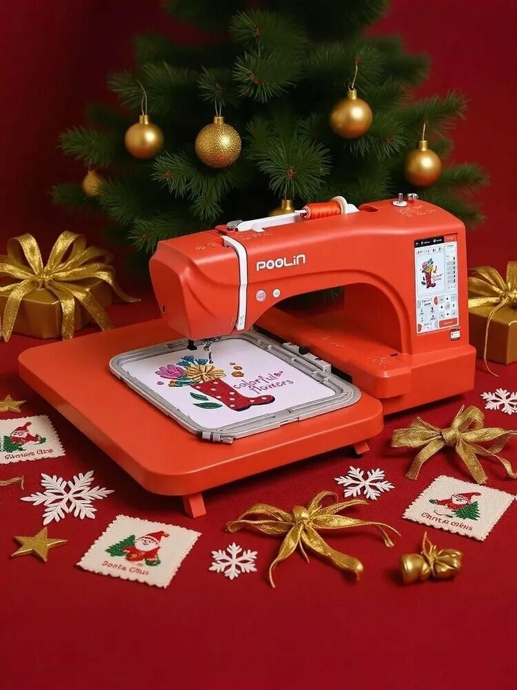 Домашняя компьютерная вышивальная машина POOLIN EOC06-RE / Полный комплект принадлежностей / Гарантия 1 год