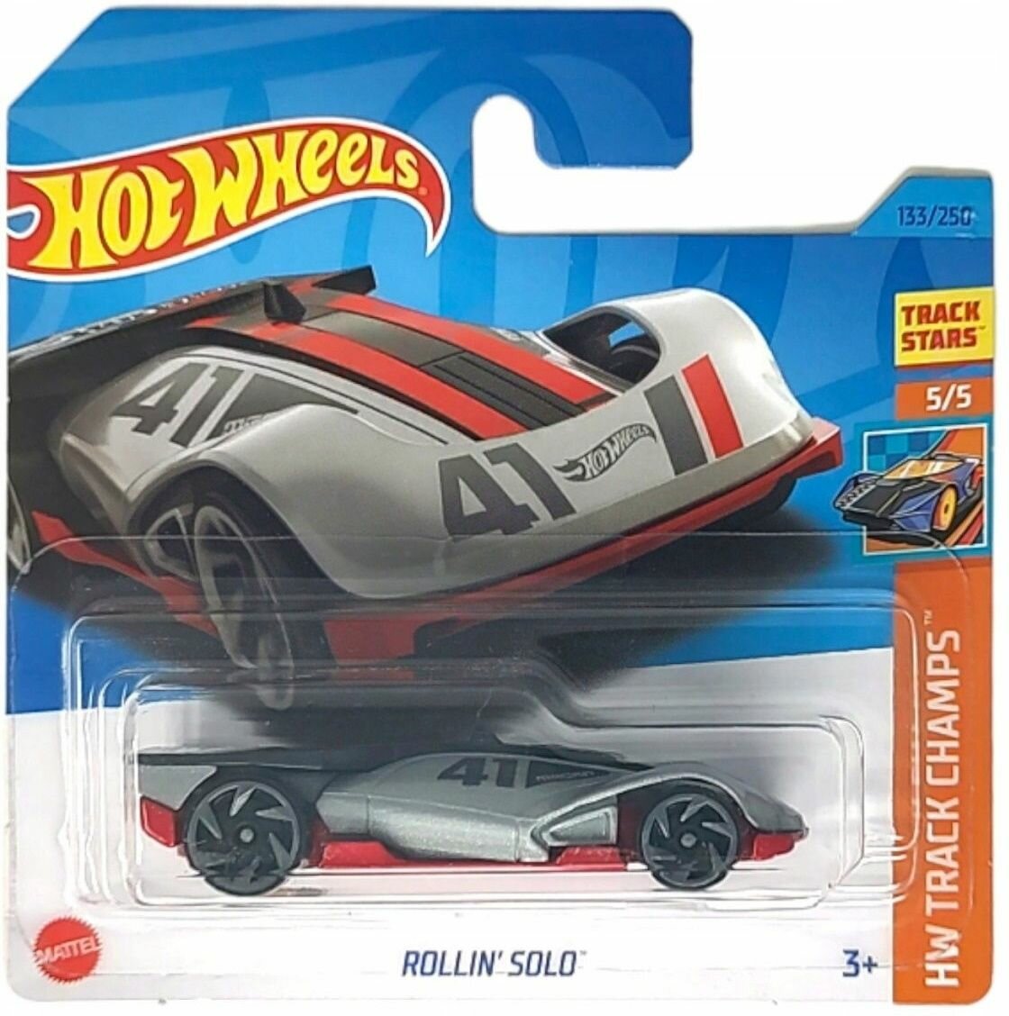 Игрушечная машинка Hot Wheels Rollin' Solo Metalflake silver (базовая коллекция 2023 г, 133/250)