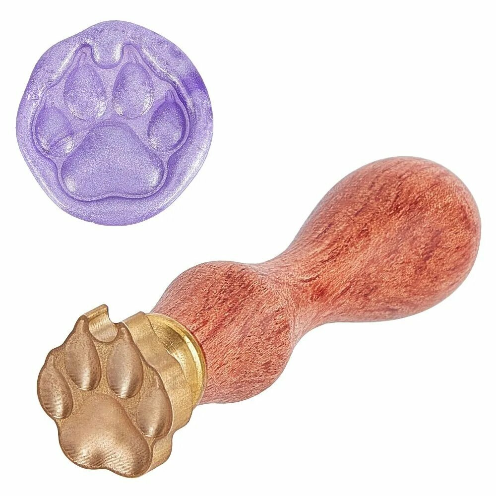 1 шт. 3D-печать с изображением собачьей лапы, сургучная печать с изображением щенка, съемная латунная головка с деревянной ручкой