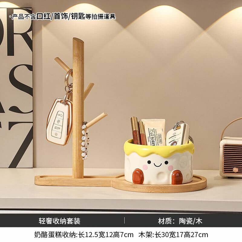 Ключница в форме чизкейка для прихожей, керамический декоративный элемент, милый и креативный элемент декора для рабочего стола.