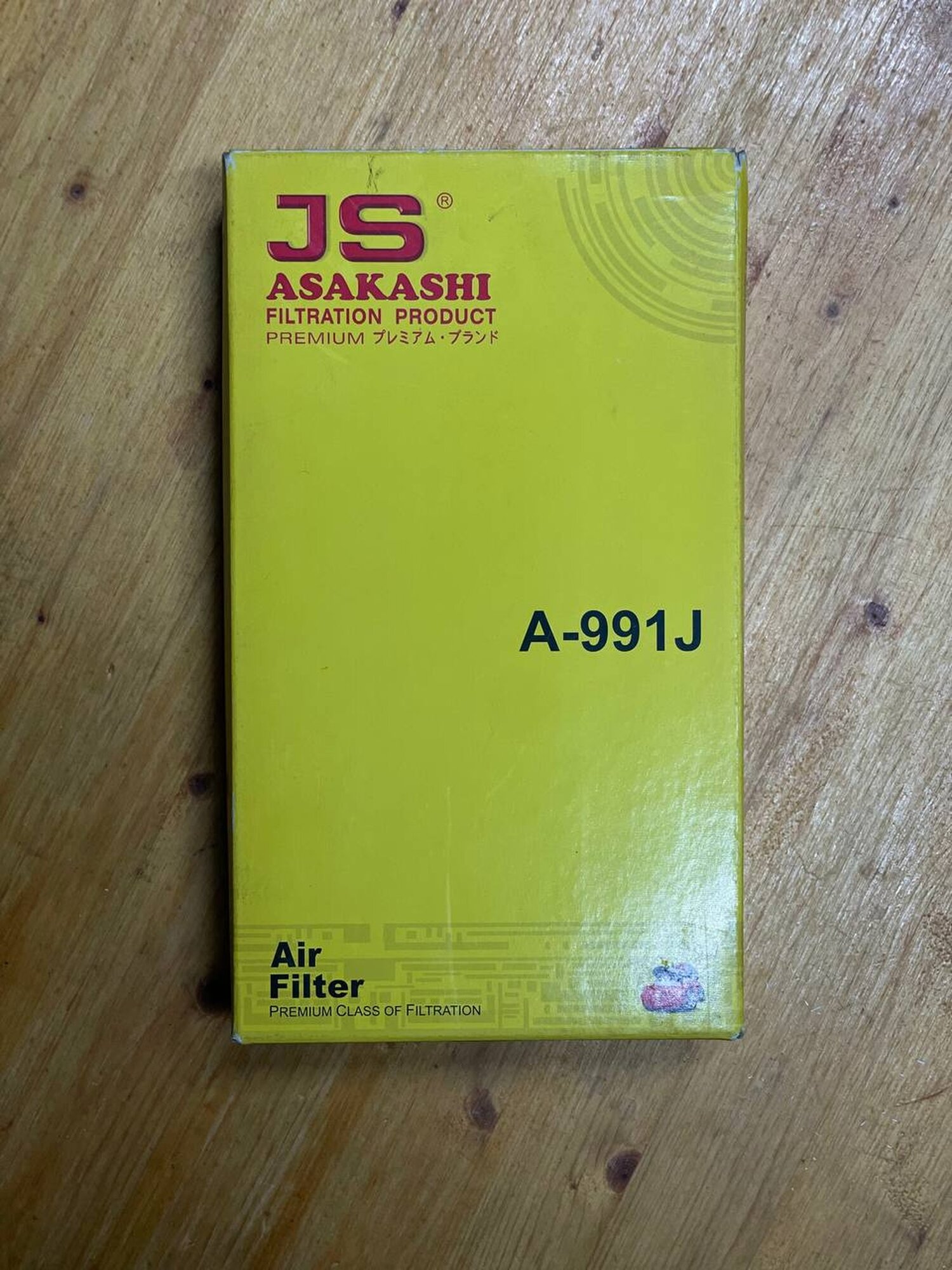 Фильтр воздушный JS ASAKASHI A991J, для легковых автомобилей, бумажный, 35x226x127мм