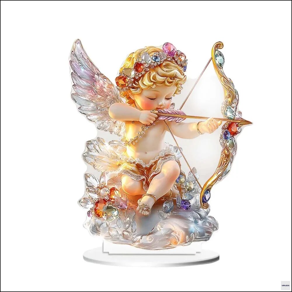 Очаровательная фигурка Купидона для украшения стола, милый ангелочек с луком, нежный романтический декор интерьера, оригинальный подарок влюбленным