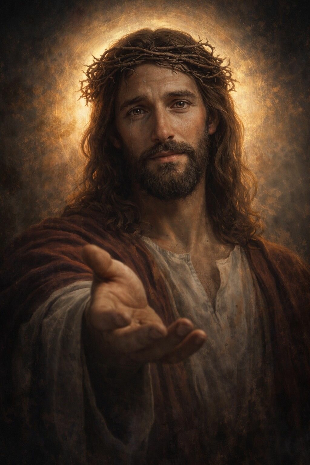 Алмазная живопись "Иисус Христос", 5D, круглая, 40x50 см. Производитель: Brose Art.