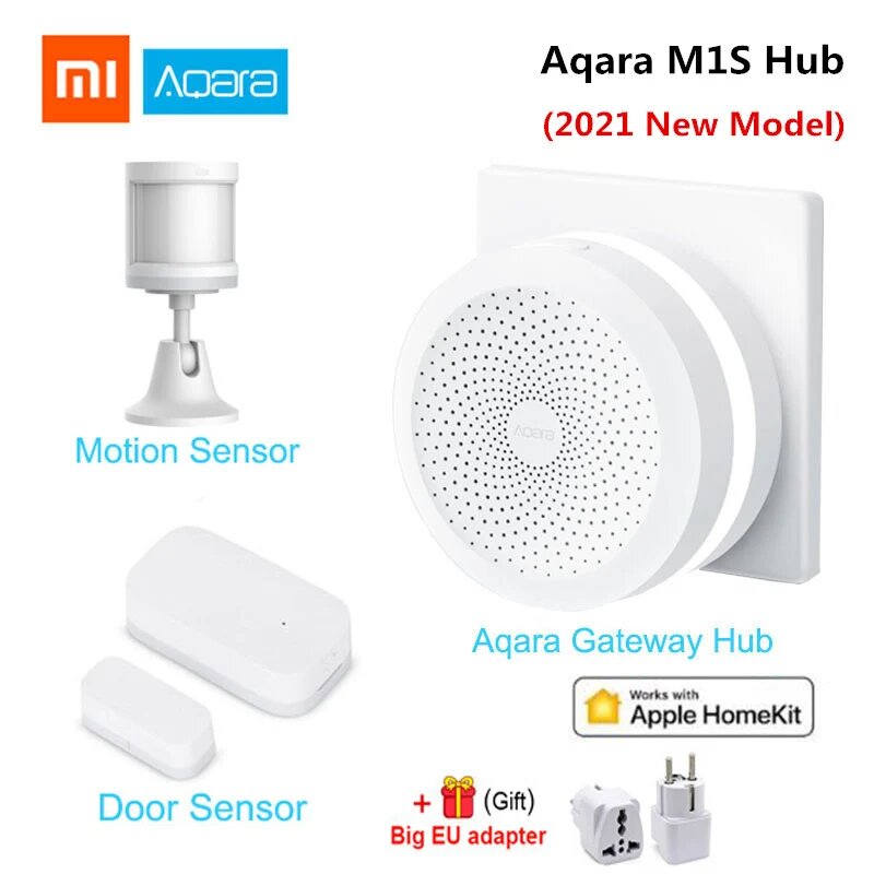 Aqara M1S Hub Gateway Комплекты для умного дома Zigbee Датчики движения температуры дыма и двери Пульт дистанционного управления Работа для Xiaomi APP HomeKit